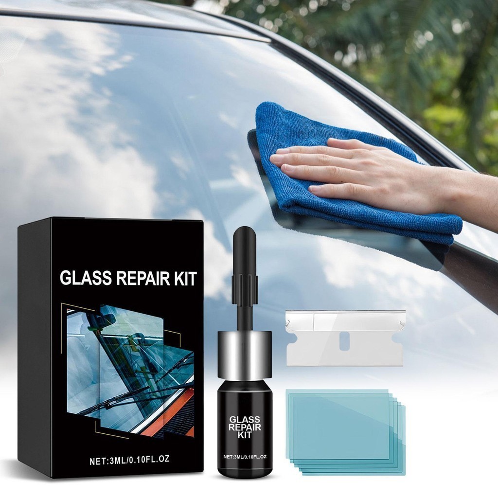 Windshield Repair Kit for Chips and Cracks Glass Repair Kit Fluid Quick ...