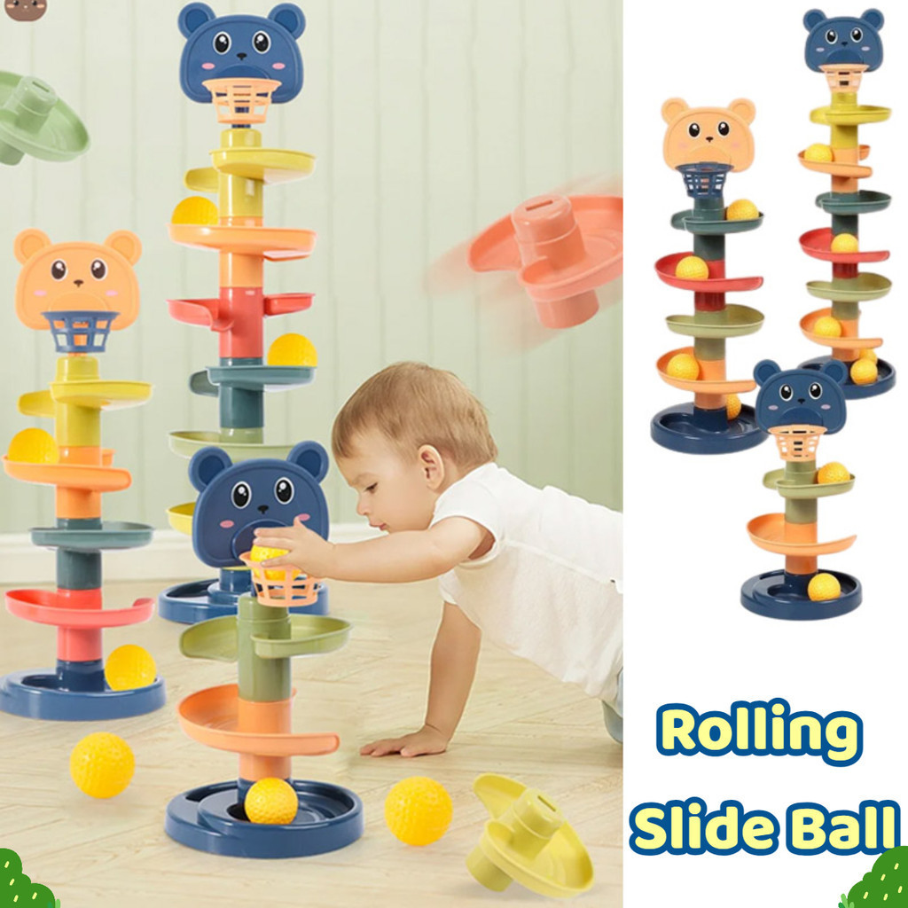 3/5/7 Layes Basketball Rolling Slide Stacking Tower Baby Children Early ...
