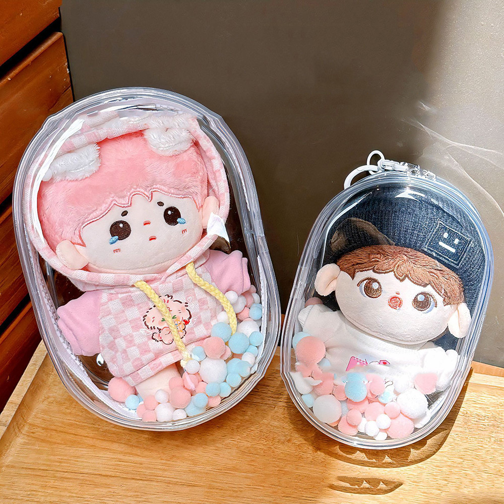 Transparent storage baby three labubu universal display box keychain ...