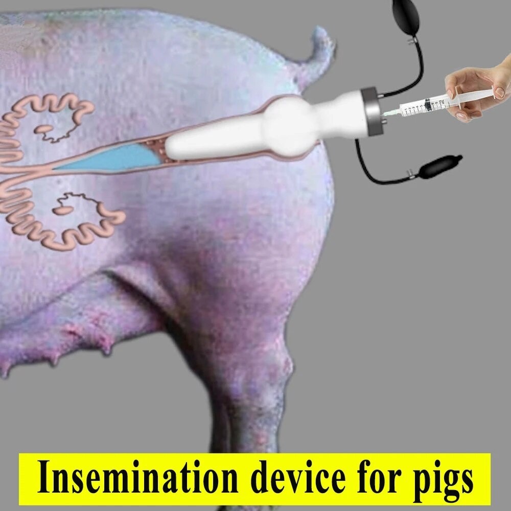 71W 1PCS Professional Double Pressurized Artificial Insemination Kit Device Pig Sheep Deep Spe ...