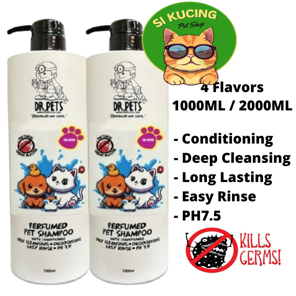 DR PETS PERFUMED PET SHAMPOO 1000ml/2000ml (Cat & Dog) NATURAL GERMS BUSTER - PET CARE | Shopee ...