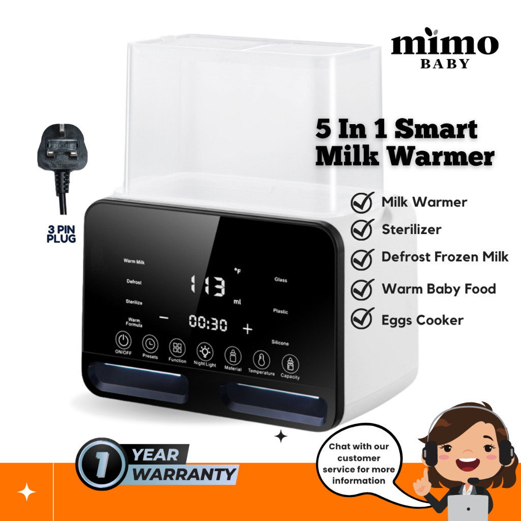 Mimo Baby Smart Sleek AI Milk Warmer & Sterilizer, Fast Warming & AI ...