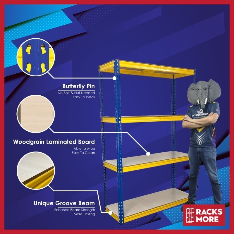 RACKSMORE [High Quality] WoodGrain Laminated Board Boltless Rack Home ...