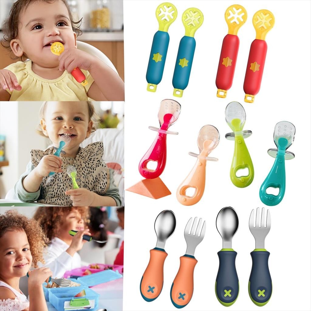 JM0107 Baby Spoon Fork Baby Spoon Fork Children Kids Girls Boys Step 1 ...