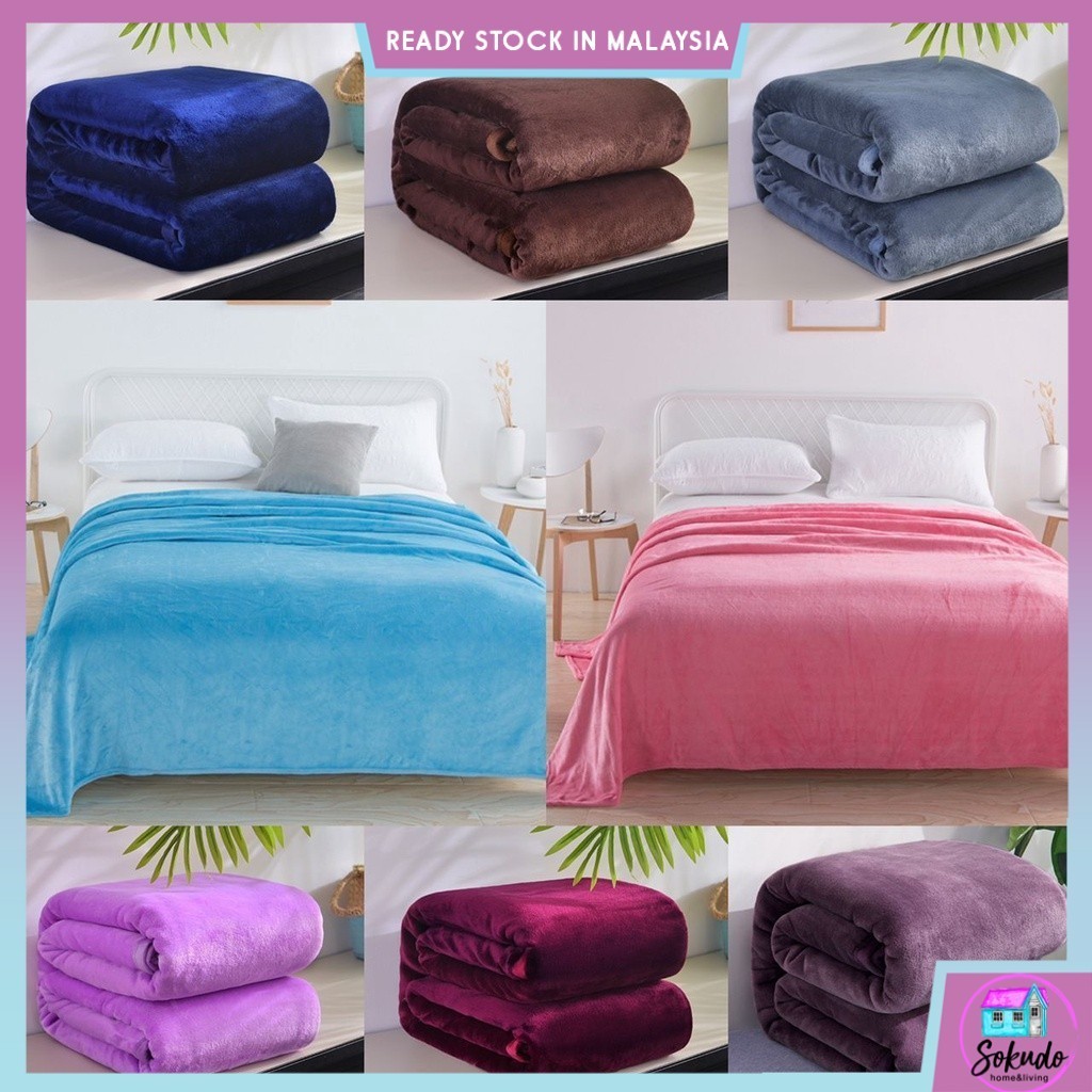 Selimut Baldu Gebu Flannel Velvet Plush Throw Blanket Sofa Office silky ...