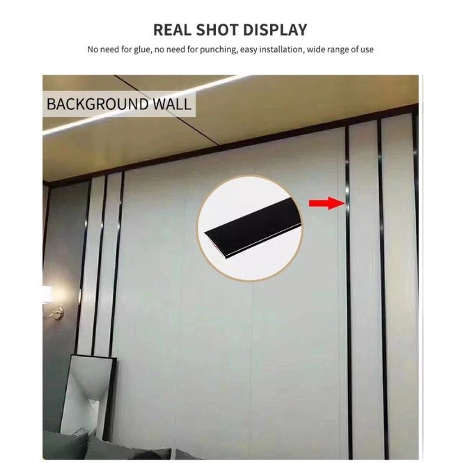 3 Meter PVC wall Decorative Strip panel Background Wall Photo Frame ...