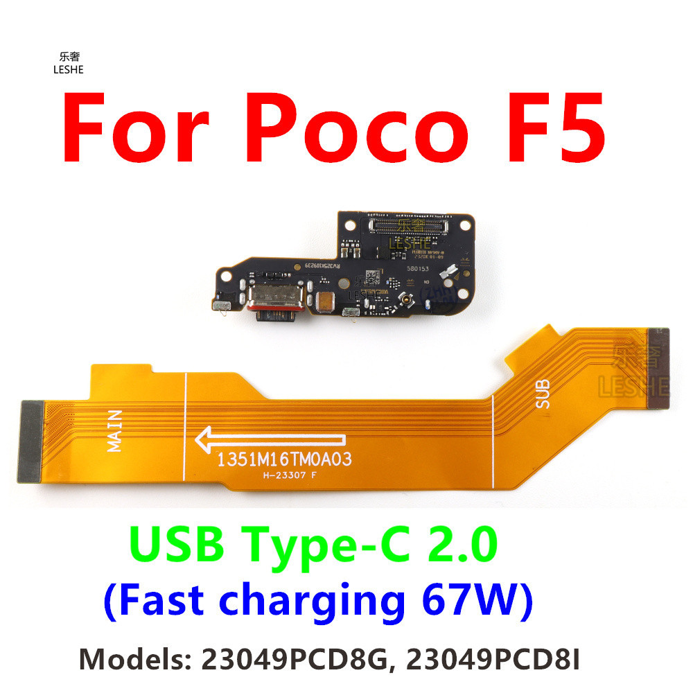 For Xiaomi Poco F5 67W USB Type-C Fast Charging Dock SIM Card Slot Mic ...