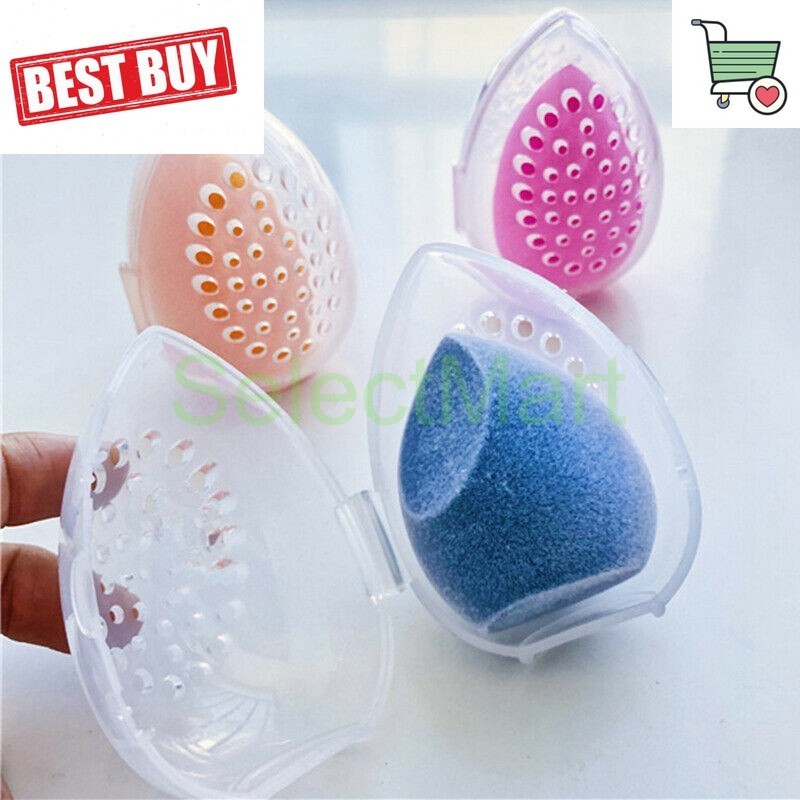 SM -Beauty Sponge Holder Storage Case Makeup Blender Sponge Holder ...