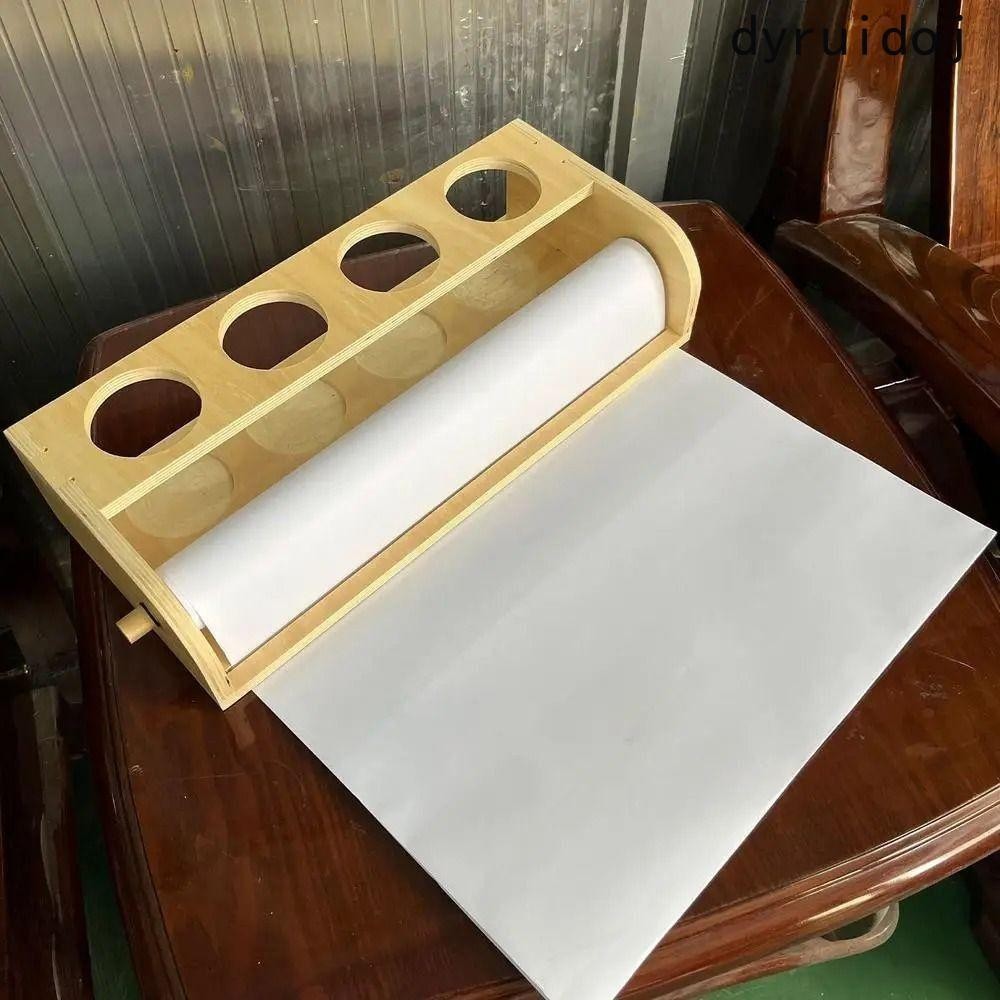 DYRUIDOJ Children's Paper Roll Holder, Parchment Dispenser Solid Wood ...