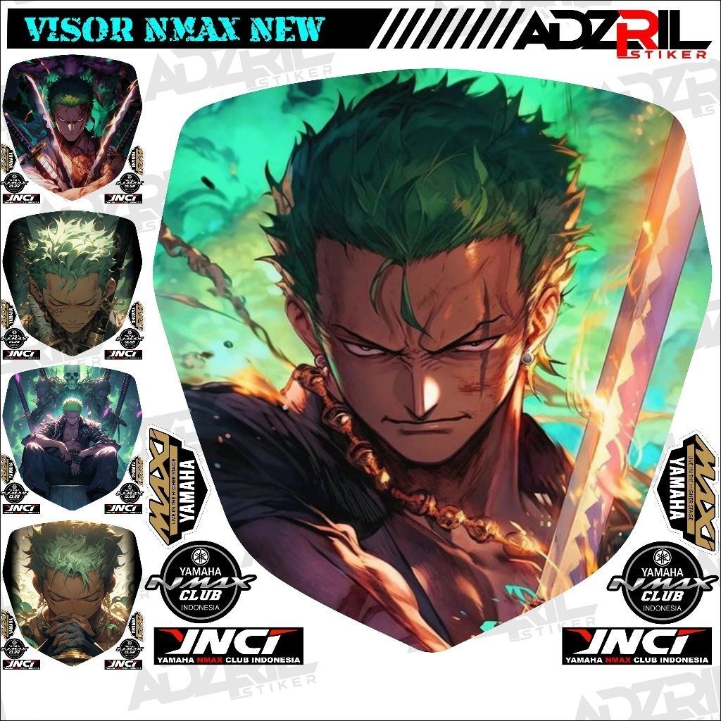 Winshield yamaha Nmax visor Sticker NEW 155 2020-2023 ONE PIEACE ZORO ...