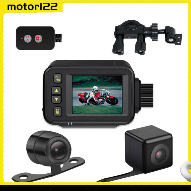 MO Motorcycle Dash Cam Camera, Front Rear Dual Lens Bike Dashcam, All ...