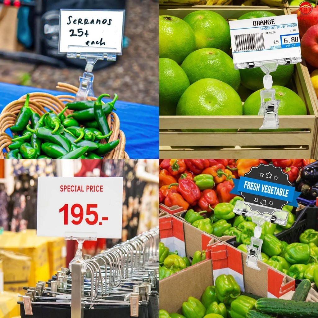 Transparent Price Holder Display Clip Double Sided Swivel Price Tag ...