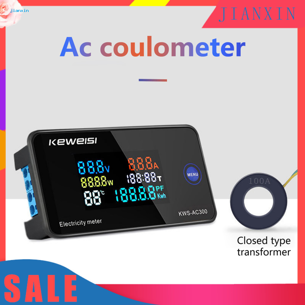 Digital Ammeter High Accuracy 100A 50-300V LCD Screen Voltage Current ...