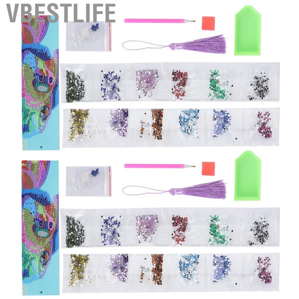 VBESTLIFE 2 Set Bookmarks DIY 5D Painting Fancy Shape Round Dog Pattern ...