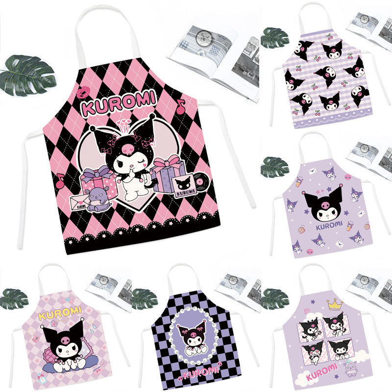 Kuromi Sanrio kuromi Cartoon Cute Household Apron Kitchen Work Clothes ...