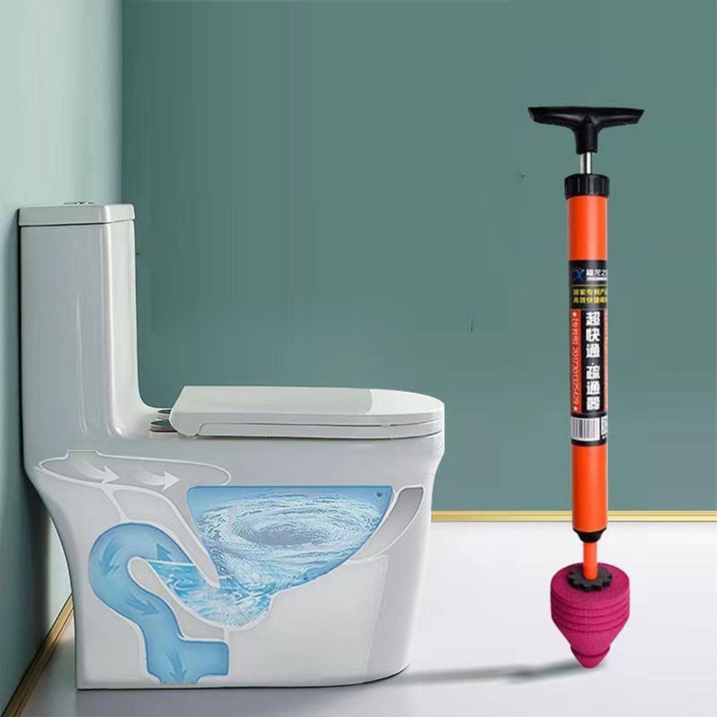 High Pressure Toilet Unblock a Shot Ergonomic Handle Drain Clog Remover ...