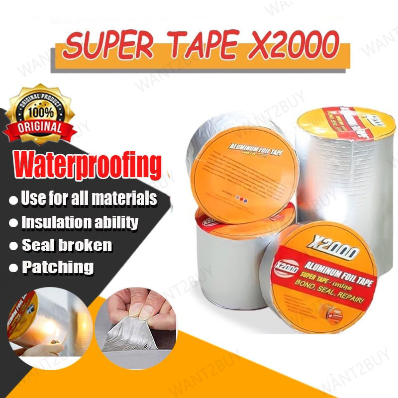 x2000 Super Tape Original Aluminium Foil Tape Waterproof Rolls Butyl ...