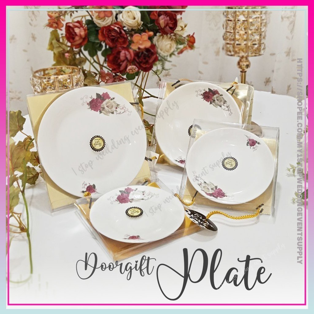 1PCS - DOORGIFT PLATE/DOORGIFT PVC/ceramic plate/PINGGAN KACA/RANDOM ...