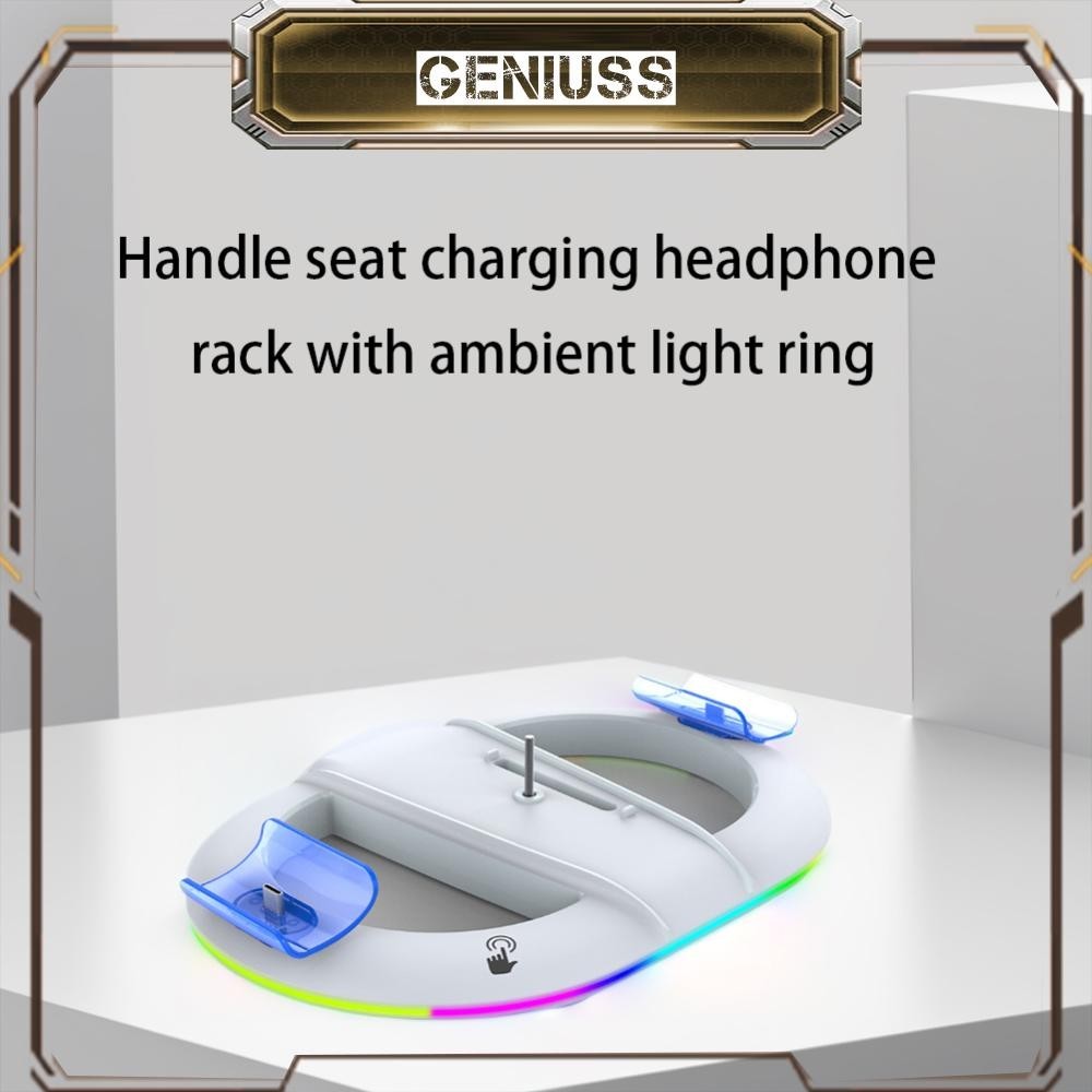 [geniuss.my] LED Vertical Stand with Atmosphere Light Backlit Base Stand for PS5 Slim Console ...