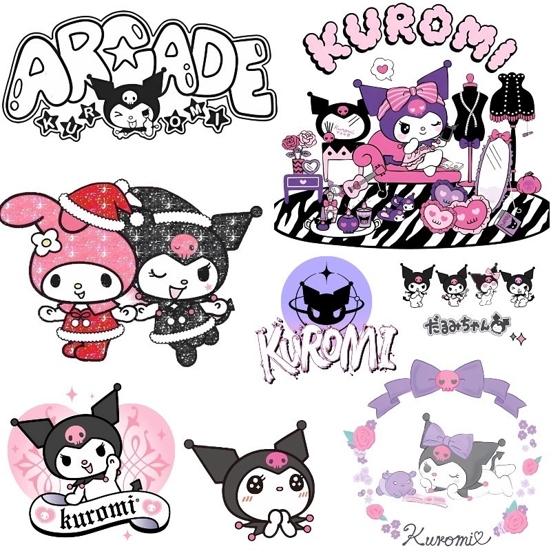 Kuromi cute printed hot stamping stickers, ironing stickers, thermal ...
