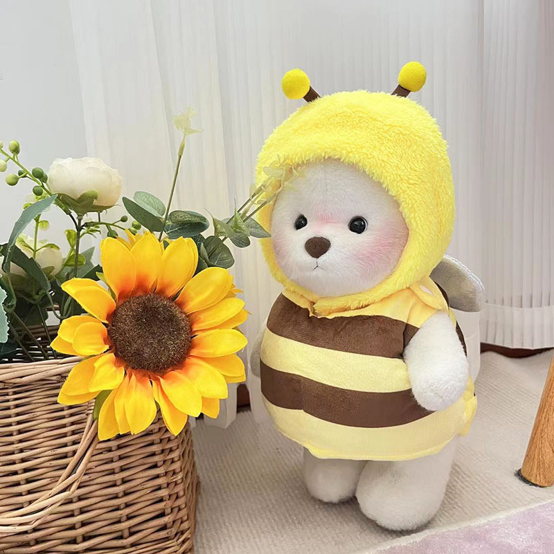 30cm Medium Lena Joint Bear Doll Clothes Cute Bee Two-Piece Suit Teddy ...