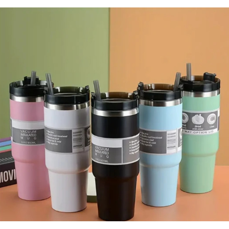 [Couple Set] 600+890ml Stainless Steel All-Seasons Thermal Tumbler ...