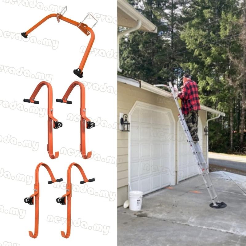 Nevʚ ɞ 2 Pack Heavy Duty Ladder Roof Hook with Wheel Rubber Grip for ...