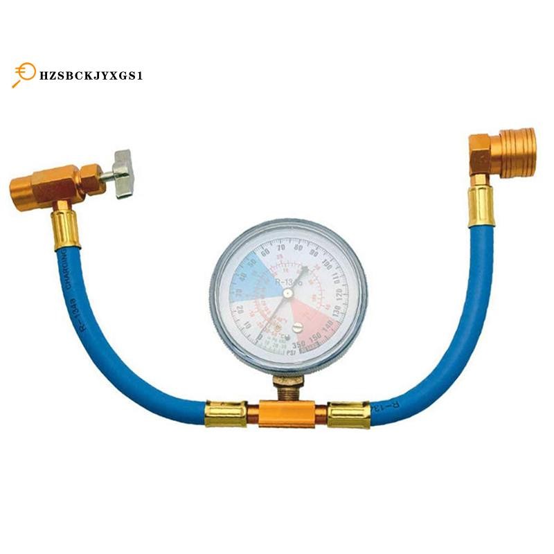 R134A AC Refrigerant Recharge Hose Kit with Measuring Pressure Gauge ...