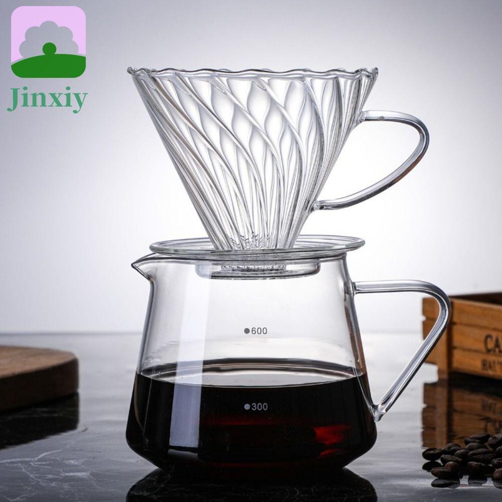 JINXIY Coffee Maker Set, Glass Clear Coffee Filter Pot, Coffee Server ...