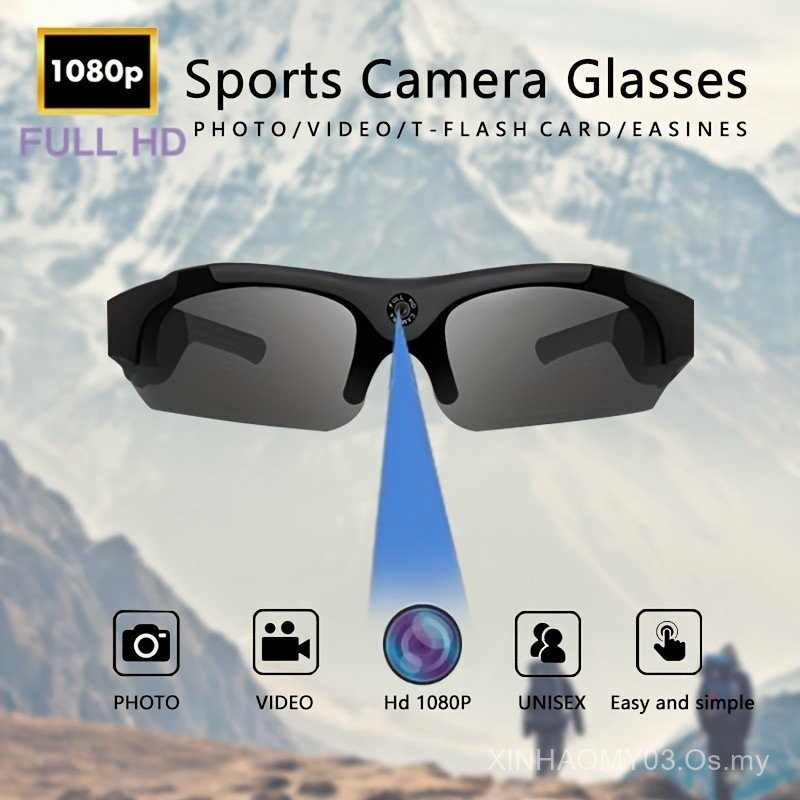 1pc 1080P HD Full HD Sports Camera Glasses with 120° Wide Angle, 180 ...