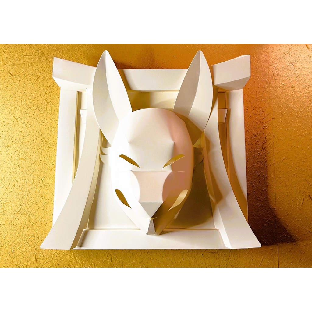 Wall decoration FOX KiTSUNE Kagurazaka Craft Paper Craft Interior Art ...