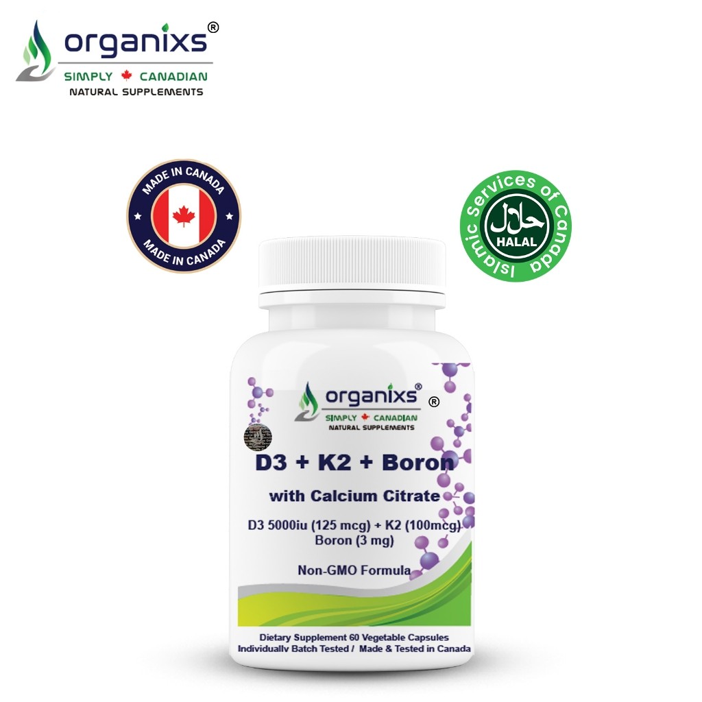 Organixs Immune Boost D3 5000iu + K2 MK7 + Boron with Calcium Citrate ...