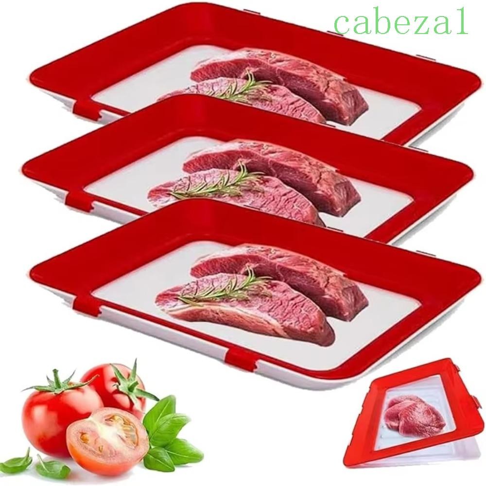 CABEZA Food Storage Trays, Reusable Stackable Food Preservation Tray ...