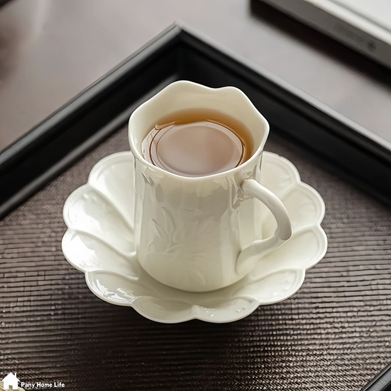 Grass and wood gray coffee cup and dish set, high-end and exquisite ...