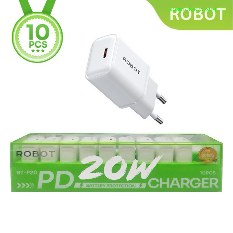 Robot RT-P20 Charger Adapter Type-C 20W Fast Charging PD3.0 QC3.0 AFC ...