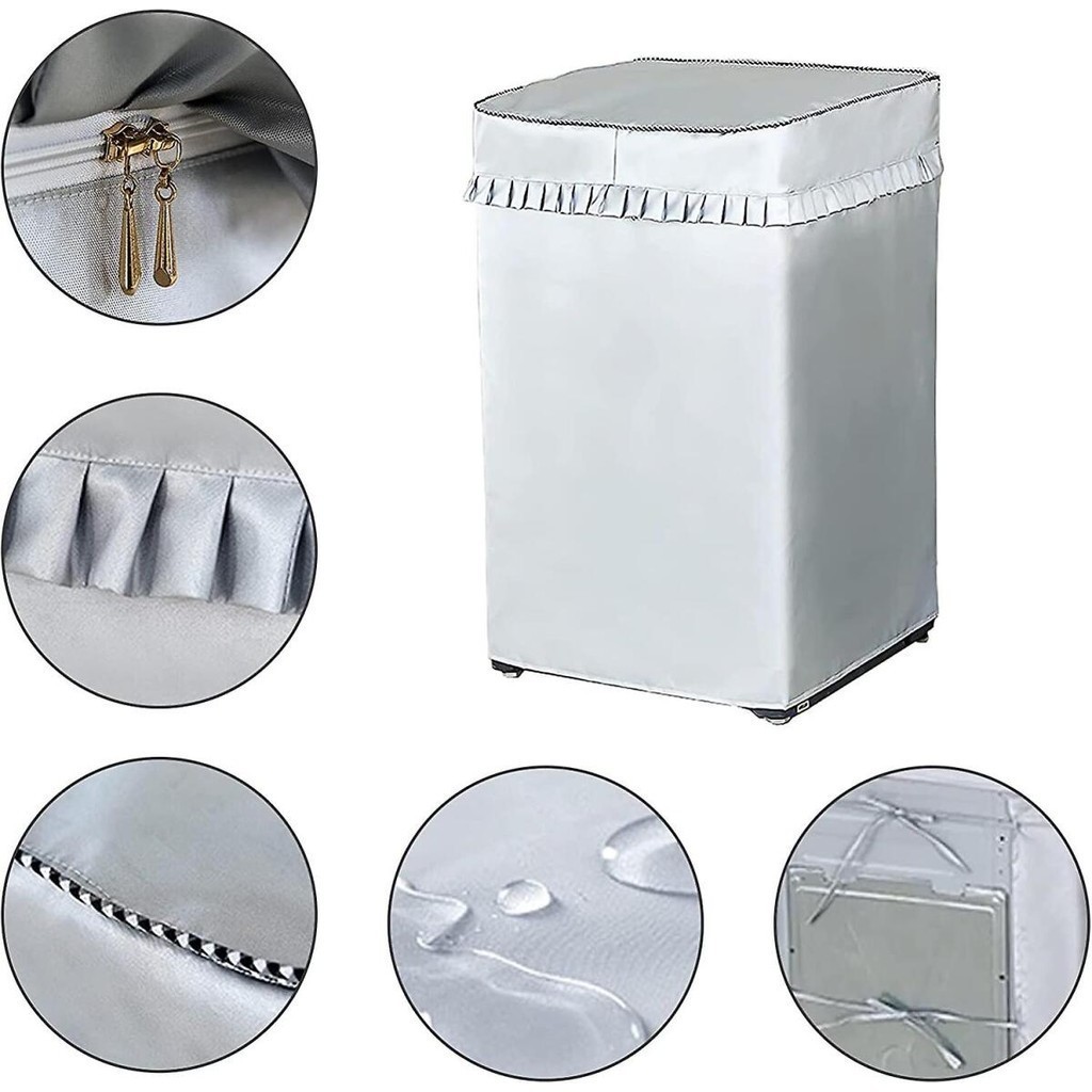 WB MALL washing machine cover Model For Top Load Silver Gray (10-18kg ...