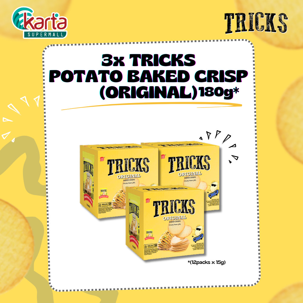 TRICKS Potato Baked Crisps (Original) X 3 Boxes Combo (3 Boxes x 15g x ...