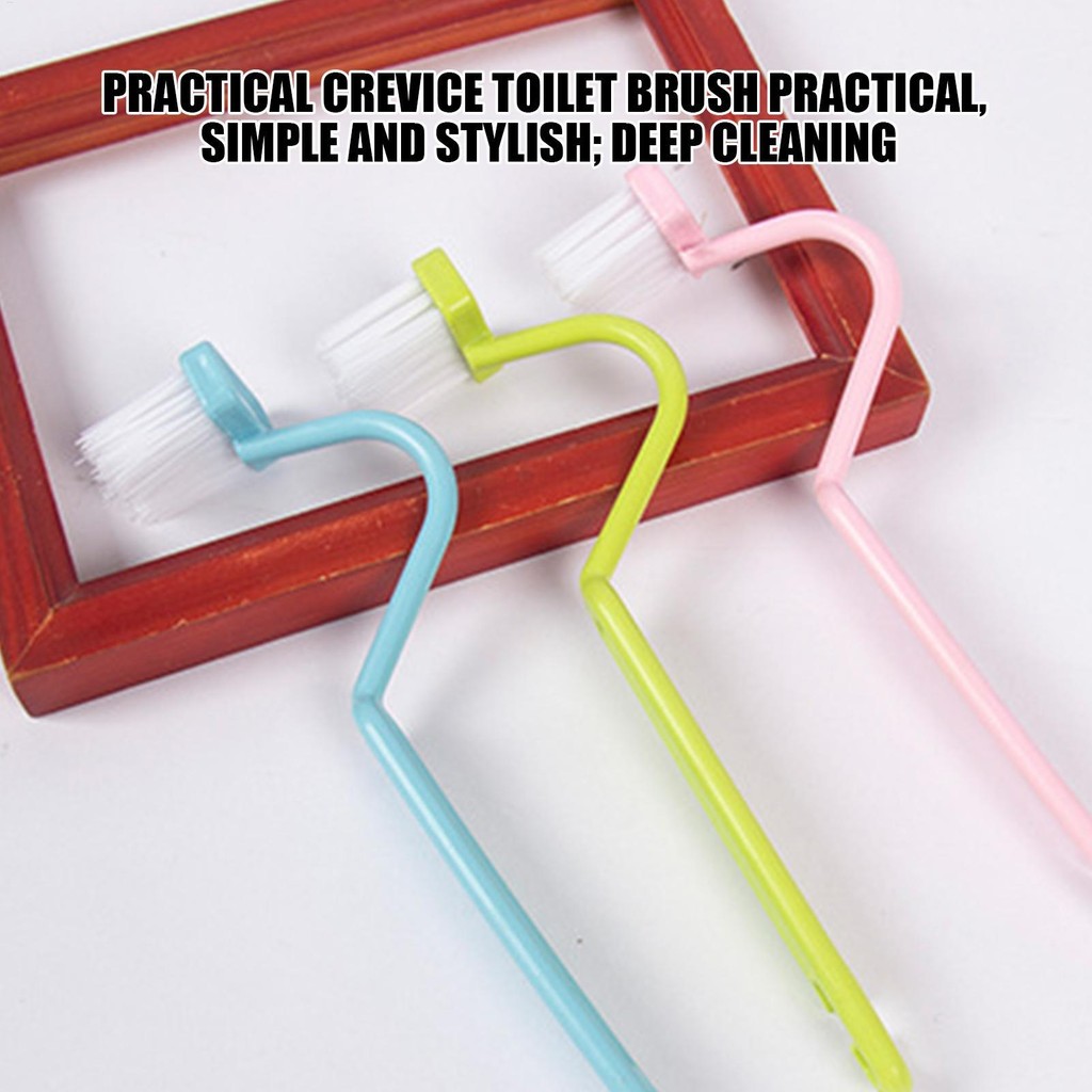 Portable S-Shaped Toilet Cleaner Brush Window Groove Gap Track Cleaning ...
