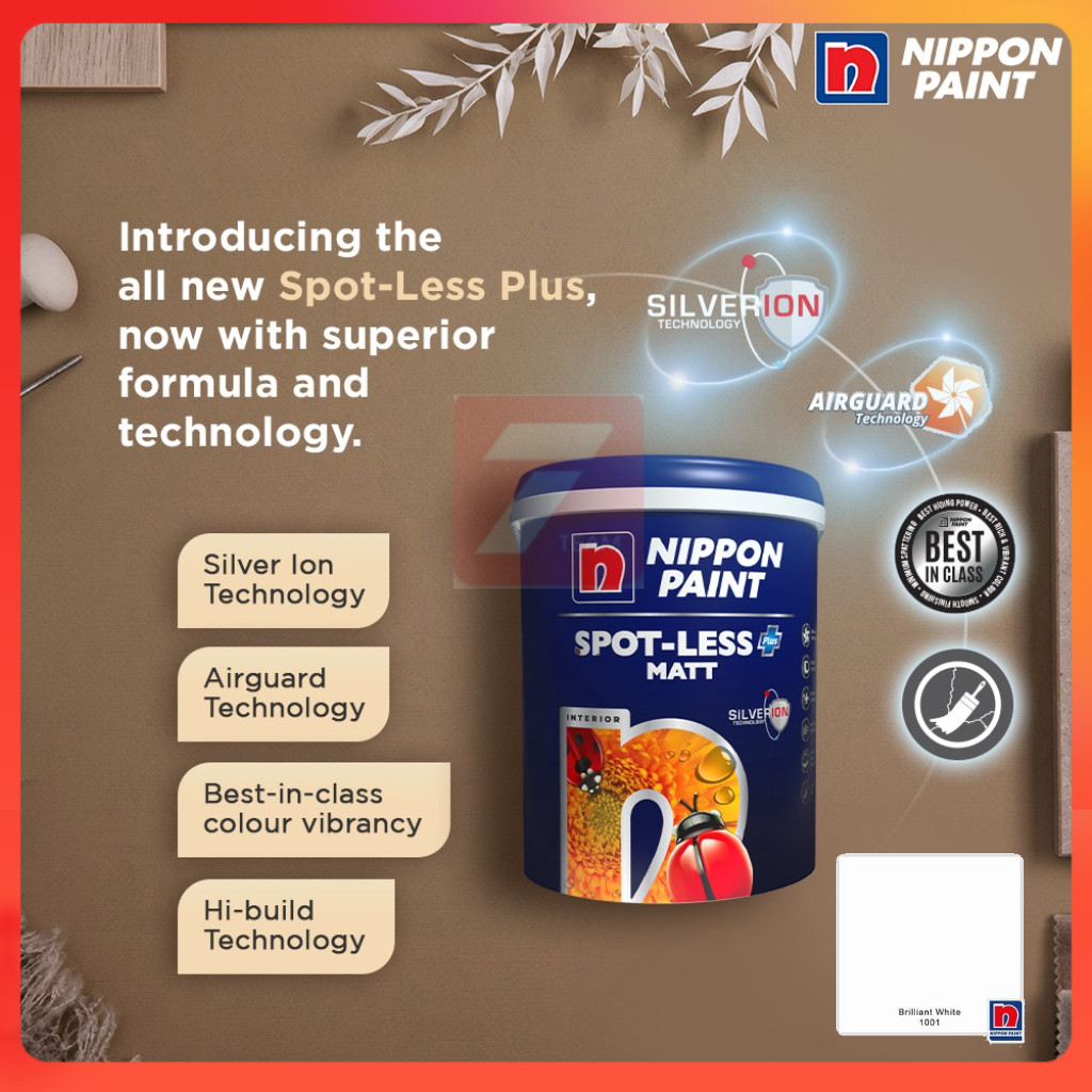 NIPPON SPOTLESS PLUS MATT FINISH 5Liter 15Liter l INTERNAL WALL PAINT ...