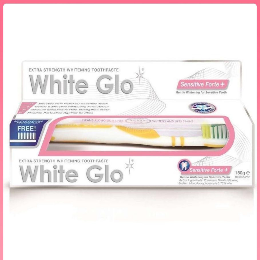 White Glo Sensitive Forte Toothpaste Foc Toothbrush (150g) | Shopee ...