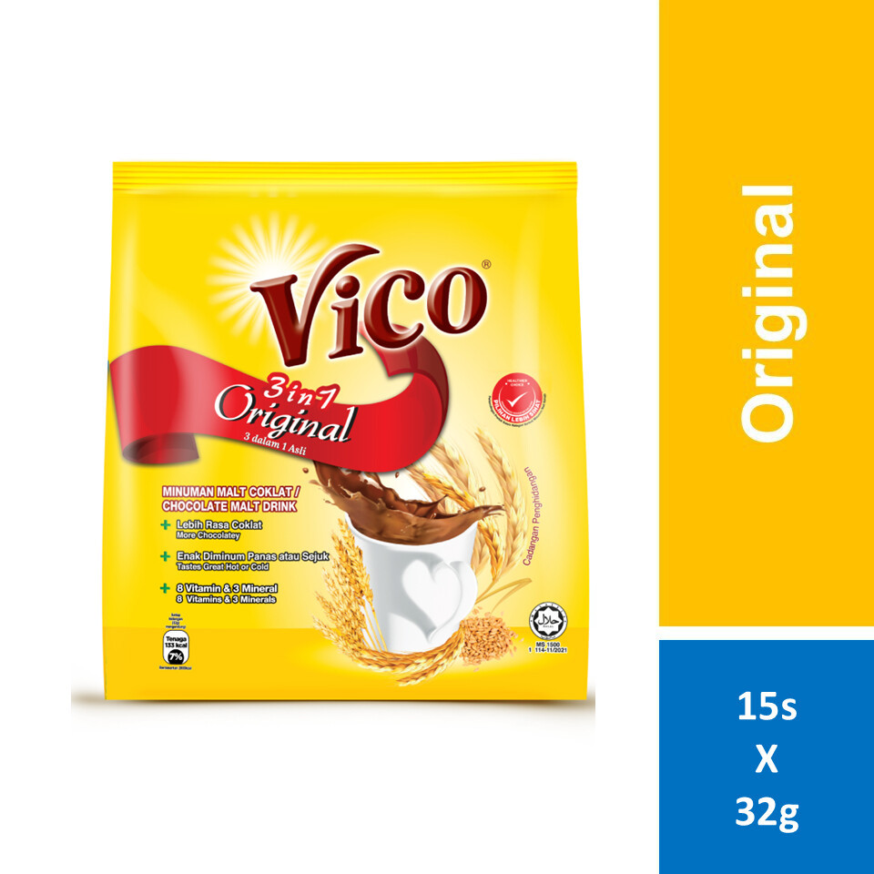 Vico 3 In 1 Original 32g x 15s Vico 3 In 1 Calcium Plus Chocolate Malt ...