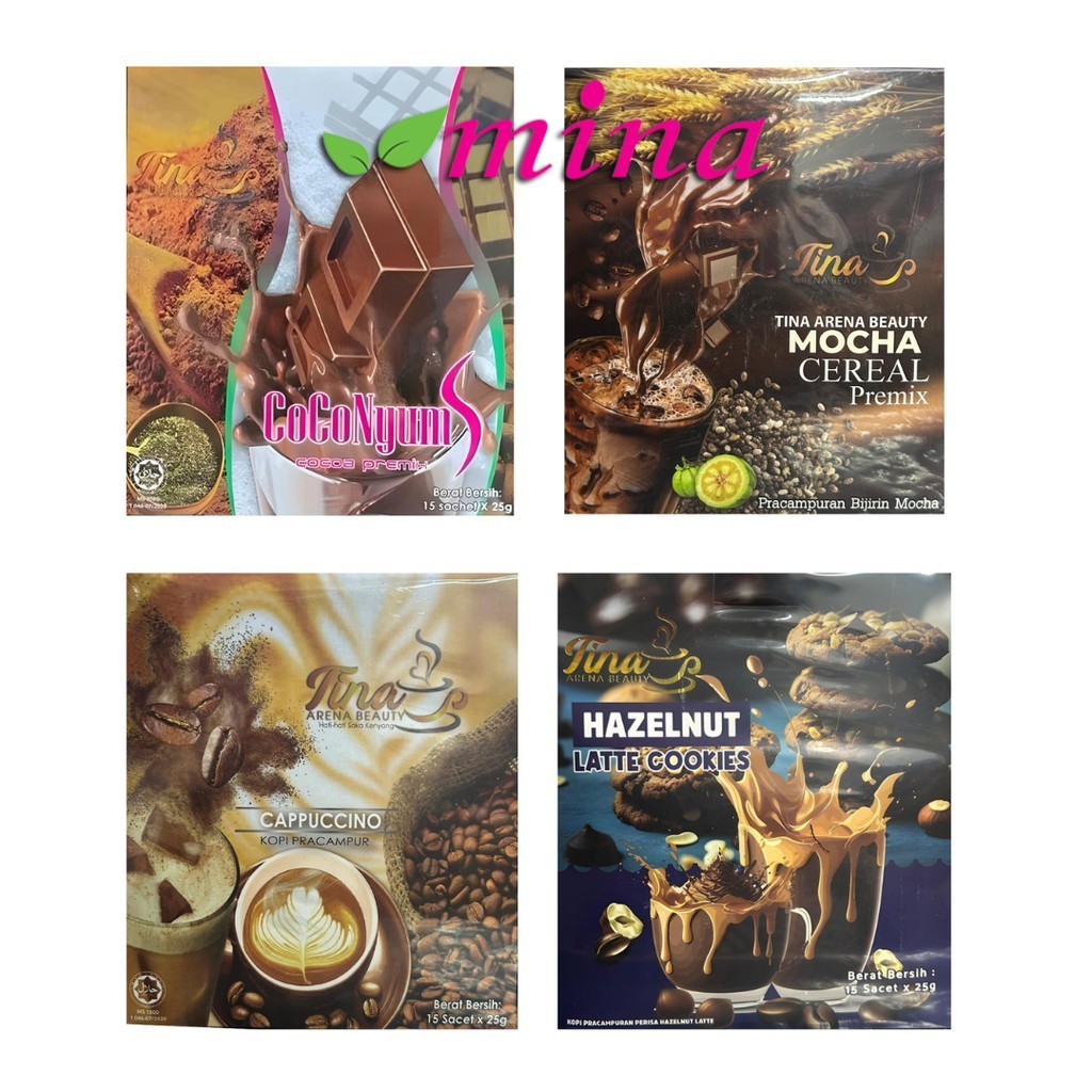 TINA Kopi 15s Coffee Arena Beauty Cappucino Hazelnut Latte Mocha Cereal ...