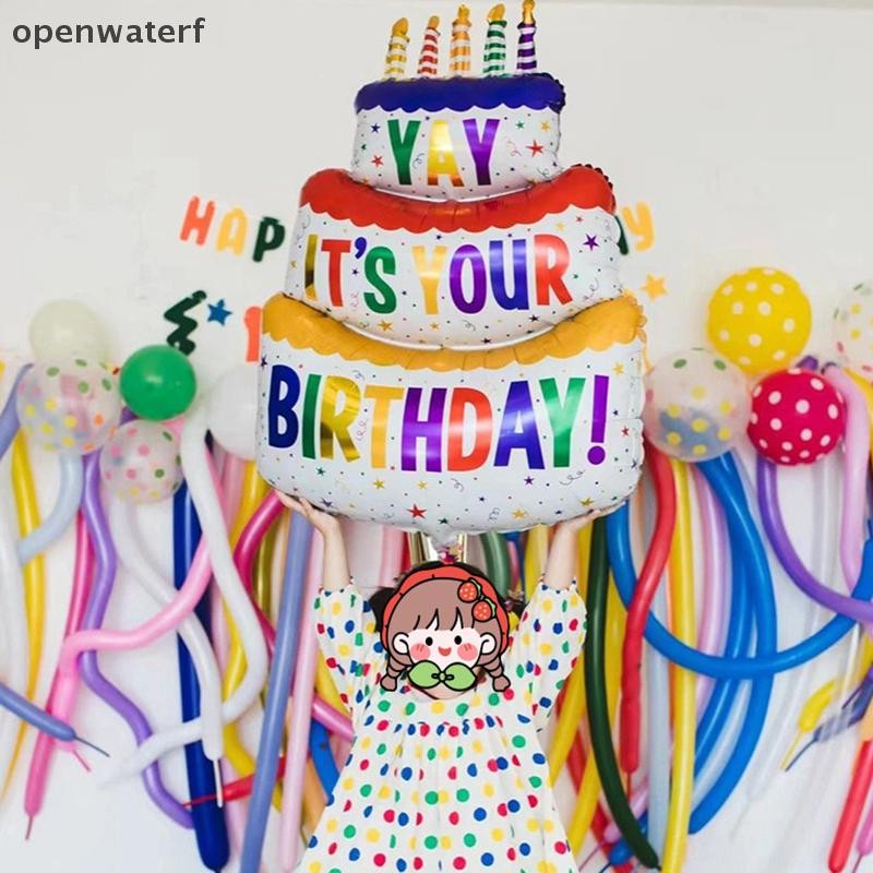 [ope] Cartoon Birthday Cake Balloons Children's Birthday Balloons ...