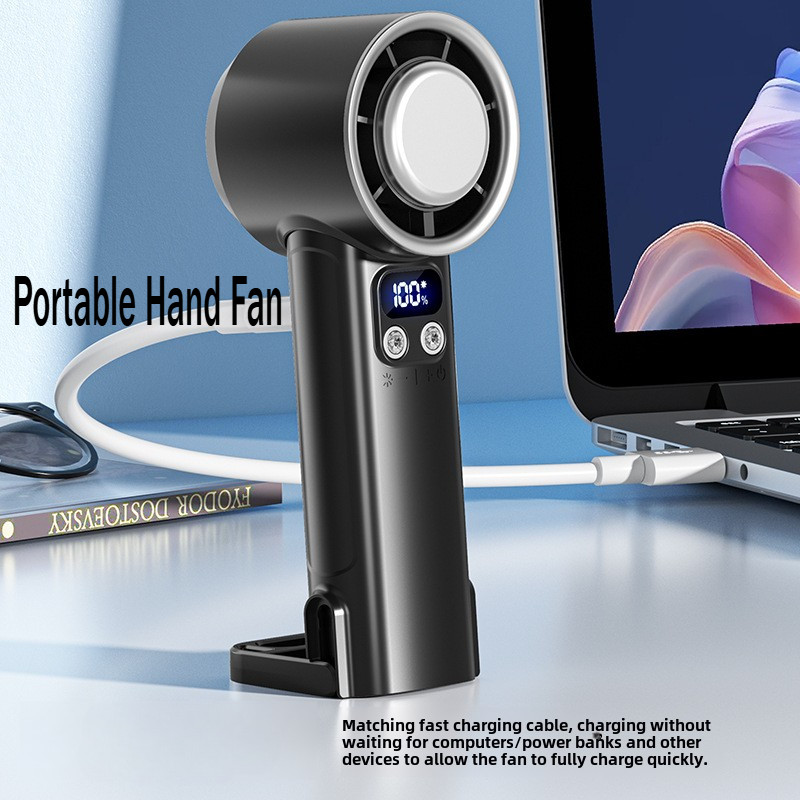 Portable Handheld Fan 100 Wind Speed Mini Hand Fans Rechargeable Office ...