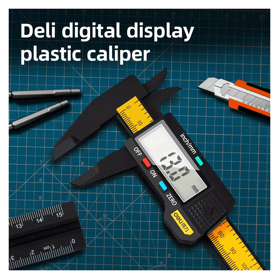 DELI Simple Digital Vernier Caliper DL90150 - 150mm / Plastic ABS ...
