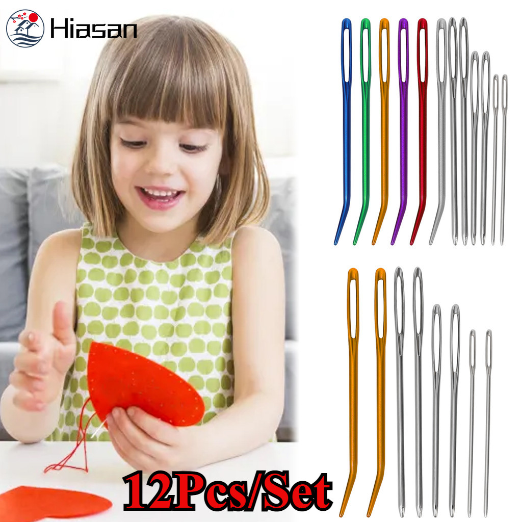 12Pcs Large Eye Curved Needle - Safe, Rough Thin Styles, Multiple Style ...