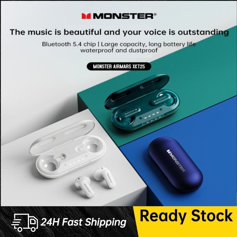 Set kepala Bluetooth Monster XKT25, benar-benar wayarles, sukan ...