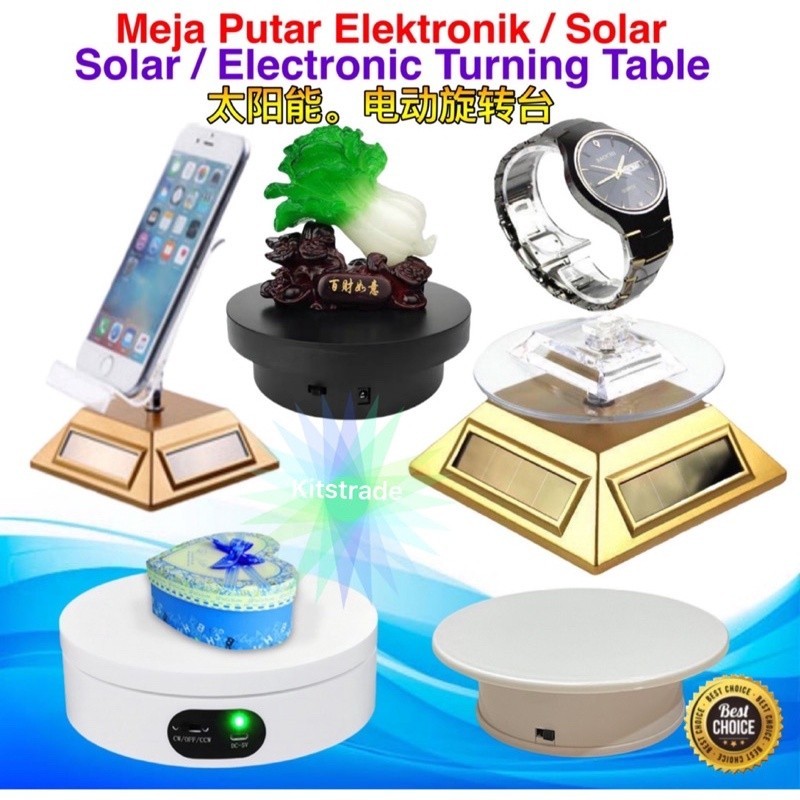 Solar Turn Table Electronic 太阳能电动旋转台 Solar Meja Putar Electronik ...