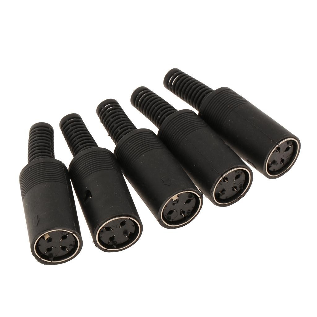 [dlqnylu] DIN 3 4 5 6 7 Female Plug with Handle Socket DIN Audio Wire ...