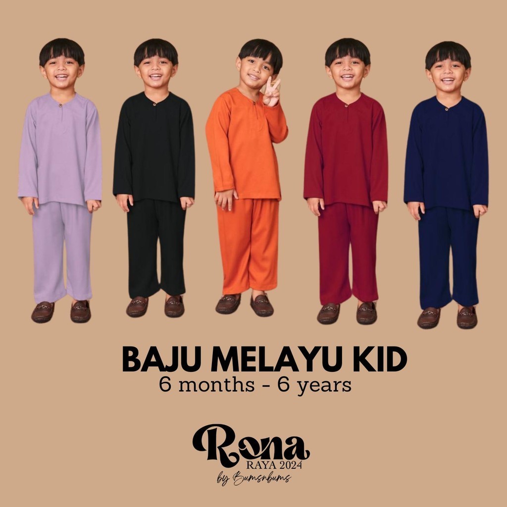 [6 months - 6 years] BAJU MELAYU KIDS - soft japanese como crepe Costume | Shopee Malaysia